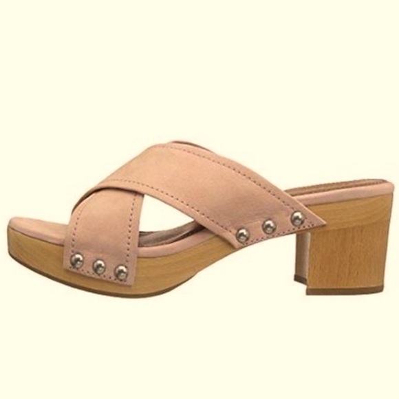 Frye | Shoes | Frye Fiona Criss Cross Pink Leather And Wood Platform ...